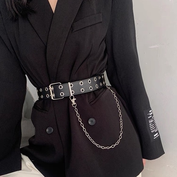 Accessories | Korean Style Leather Belt With Detachable Chain Wome Punk ...